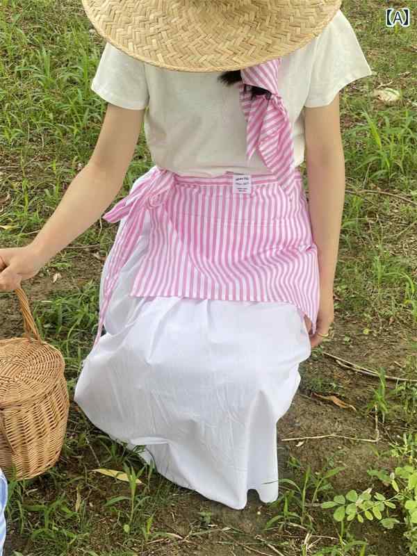 ・素材: 綿・サイズ: フリーサイズ・スタイル: シンプル・要素: カントリー風・カラー展開: ブルー、ピンク・用途: 料理、ベーキング、バーベキュー・種類: 袖なしエプロン・対象: 一般