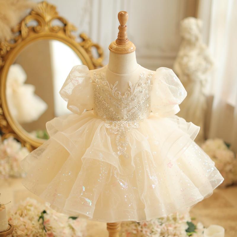 ・スタイル: プリンセス・ドレスタイプ: イブニングドレス・主な素材: ポリエステル・対象年齢: 2歳、3歳、4歳、5歳、6歳、7歳、8歳、9歳、10歳・対象性別: 女の子・参考身長: 80cm、90cm、100cm、110cm、120cm...