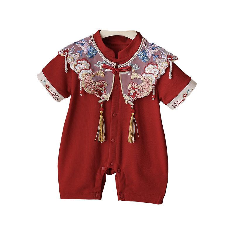 ・スタイル: 中国風・主な素材: 綿・対象年齢: 新生児, 3ヶ月, 6ヶ月, 9ヶ月, 12ヶ月, 18ヶ月, 2歳, 3歳・基準: ・タイプ: 三角・袖丈: 半袖・性別: 女の子・身長: 59cm, 66cm, 73cm, 80cm, ...