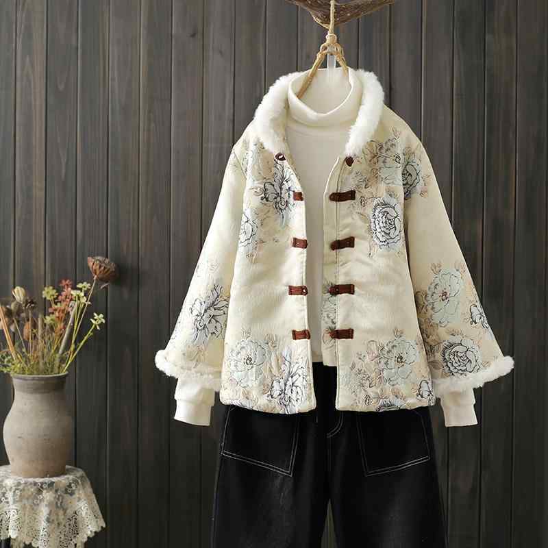 ["・サイズ展開: M,L,XL,2XL","・柄: 花柄","・スタイル: レトロ","・ネックライン: スタンドカラー","・開閉部: ボタン&q...
