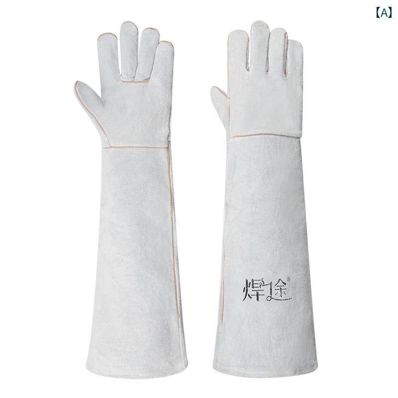 ・モデル: ロング牛革手袋・機能: 耐摩耗性・サイズ: フリーサイズ・厚み: 厚手・適用シーン: 屋外作業・スタイル: 5本指手袋・対象: ユニセックス