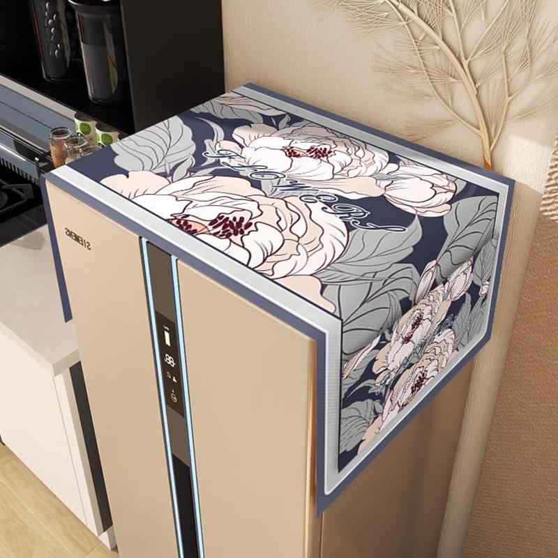 ・主な素材: 布・スタイル: シンプルモダン・サイズ展開: 35x100cm (電子レンジ・オーブン用), 50x140cm (小型冷蔵庫・洗濯機用), 55x140cm (片開き冷蔵庫・洗濯機用), 60x140cm (多開ドア冷蔵庫用)...