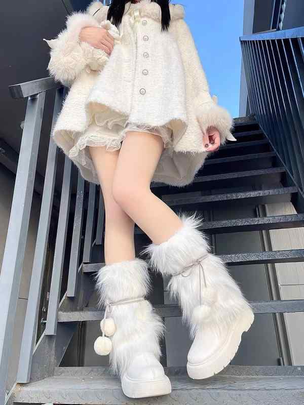 ・サイズ: 15cm, 20cm, 25cm, 30cm, 40cm・性別: 女性・カラー: 白色粉紐毛玉・数量: 1ペア