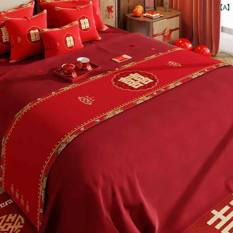 ・柄: お祝い・スタイル: 中国風・カラー展開: 濃情蜜意-1、百年歡喜、囍氣洋洋・サイズ: 50cm × 180cm (1.2mベッド用)、50cm × 210cm (1.5mベッド用)、50cm × 240cm (1.8mベッド用)・用...