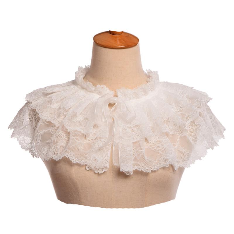 ・カテゴリ: ショール付け襟・カラー: ホワイト・: レース、三層