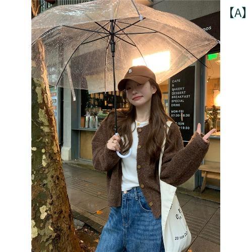 ・スタイル: 通勤・フィット: ルーズフィット・袖タイプ: レギュラー・素材: その他・種類: カーディガン・糸の太さ: レギュラー・対象年齢: 18-24歳・組合せ形式: 単品・厚さ: レギュラー・機能: 保温・発熱・袖丈: 長袖・ネック...