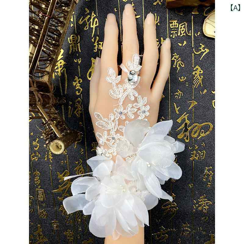 ・手袋スタイル: ショートグローブ・カラー展開: 花柄ホワイトグローブ、花柄レッドグローブ