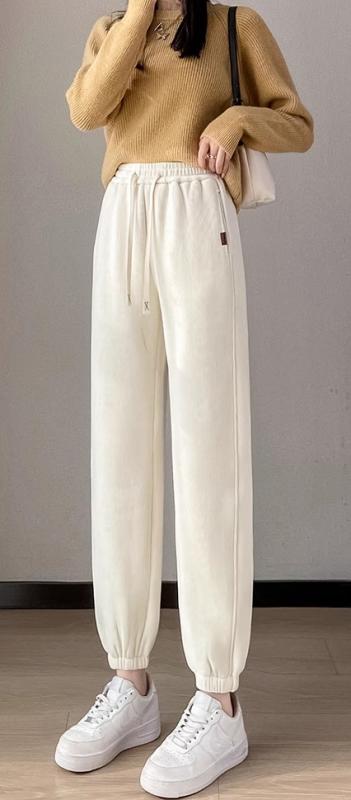 ・厚さ: ラムフリース裏起毛厚手・サイズ展開: S, M, L, XL, 2XL・パンツスタイル: ランタンパンツ・カラー展開: ブラック, ミルクホワイト, グレー, ライトブラウン・パンツ丈: ロング丈・主な素材: ポリエステル98.8...