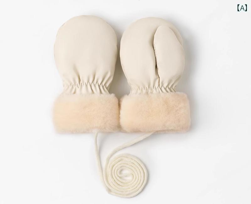 ・素材: ポリエステル・スタイル: カジュアル・性別: ユニセックス・カラー展開: アイボリー、ピンク、ブルー・手袋の種類: ミトン