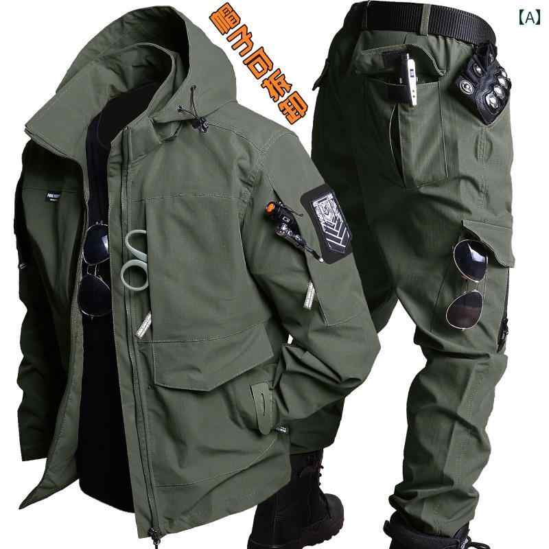 ・スタイル: 標準・生地: 織物・対象: 青年・主な素材: 新型ポリエステル95%、ポリウレタン5%・機能: 速乾・カテゴリ: セットアップ・袖丈: 長袖・ネックライン: フード付き・開閉部: ジッパー・サイズ展開: 165, 170, 1...