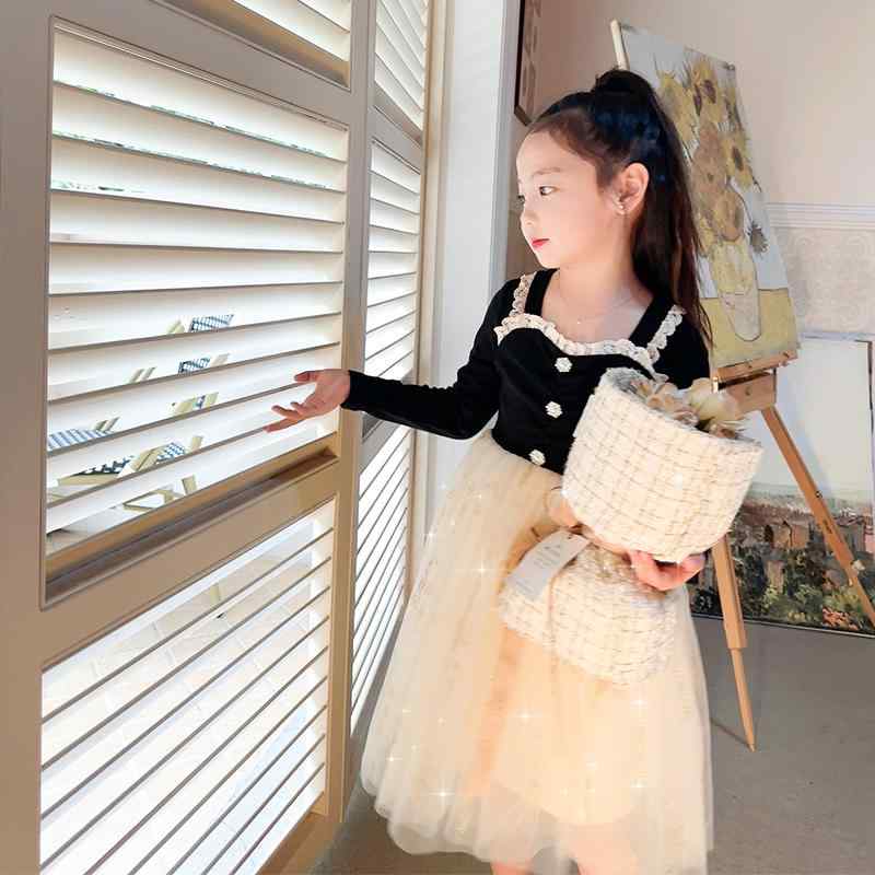 ・年齢: 8歳・性別: 女性・カラー: ブラック×アプリコット・スカートタイプ: ボリュームスカート・身長: 90cm, 100cm, 110cm, 120cm, 130cm, 140cm, 150cm, 160cm・袖丈: 長袖