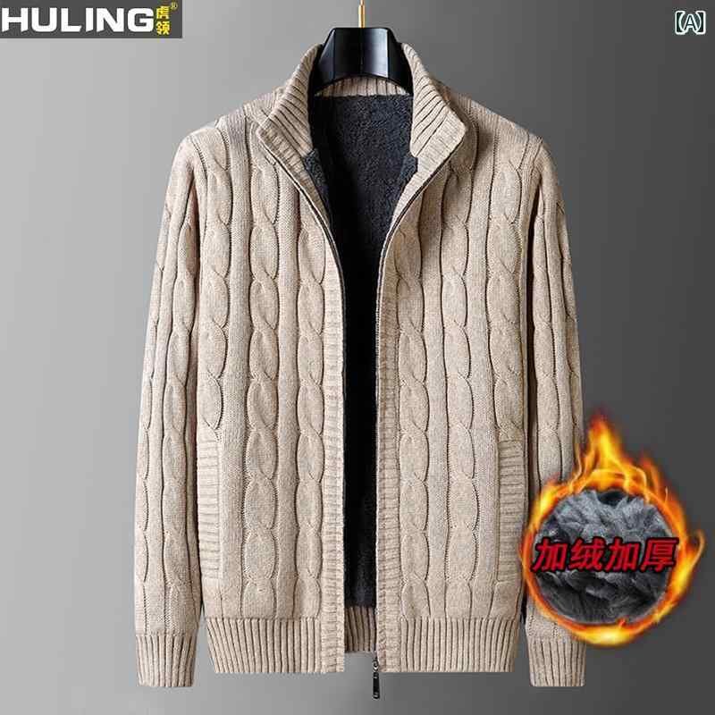 ・カテゴリ: カーディガン・サイズ展開: M, L, XL, XXL, 3XL・柄: 無地・ネックライン: スタンドカラー・生地の厚み: 標準・カラー展開: カーキ, ミックスブルー, ミックスブラック, ミックスグレー・スタイル: トレン...