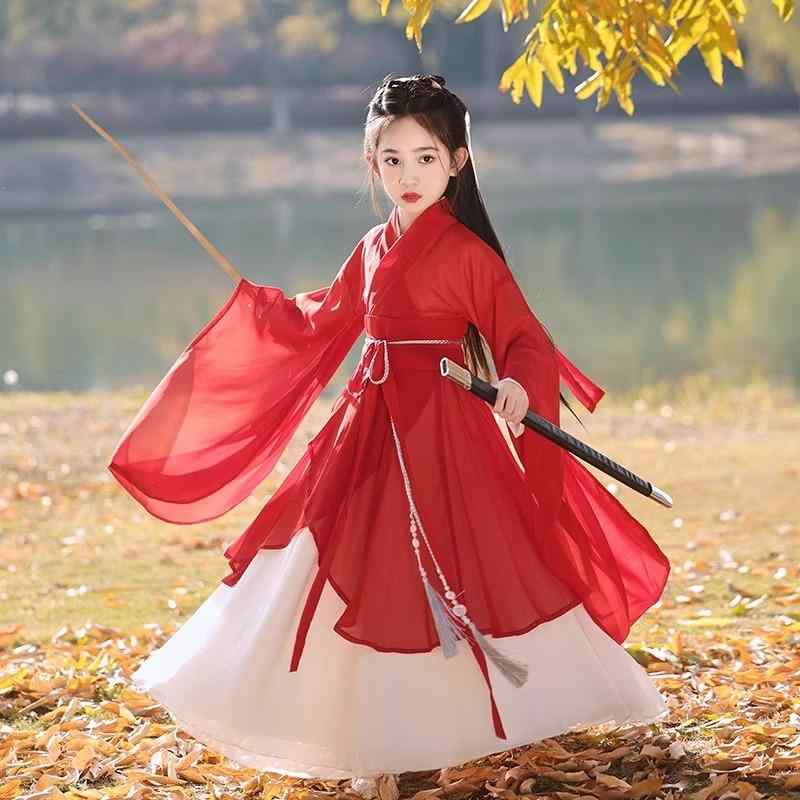 ・身長: 120cm・対象年齢: 11歳・性別: 女の子・ダンスの種類: 民族・カラー: 木蘭辞レッド、木蘭辞ブラック・スタイル: 中国風・参考身長: 110cm、120cm、130cm、140cm、150cm、160cm