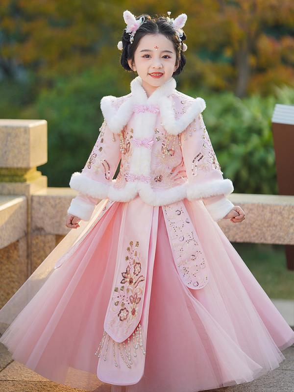 ・対象年齢: 3歳から12歳, ・性別: 女の子, ・サイズ展開: 110, 120, 130, 140, 150, 160, ・カラー展開: ピンク, シャンパン, ・主な素材: ポリエステル, ・柄: 刺繍, ・厚さ: 厚手, ・裏地:...