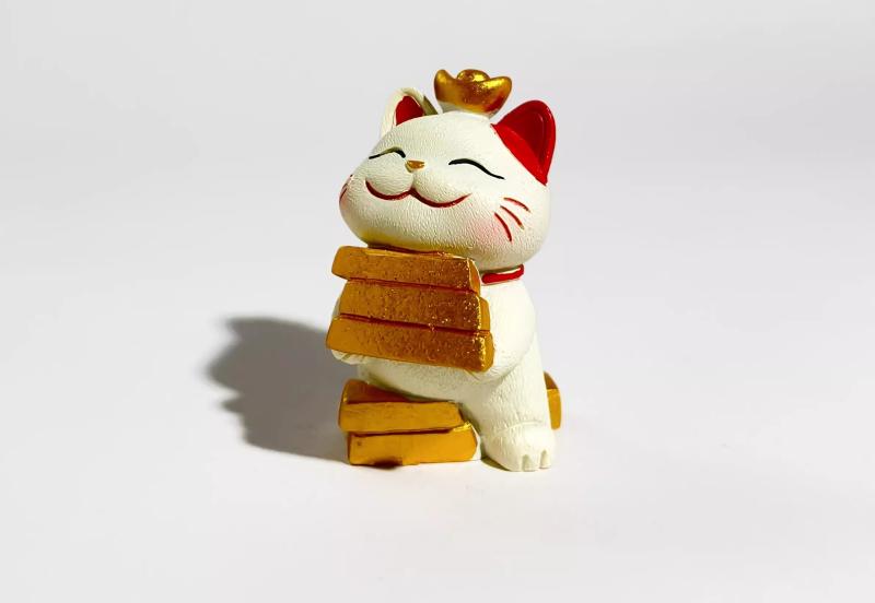 ・主な素材: 樹脂・機能: 祝福・置物タイプ: デスクトップ・スタイル: 中国式・表面加工: 半手動・テーマ: 猫