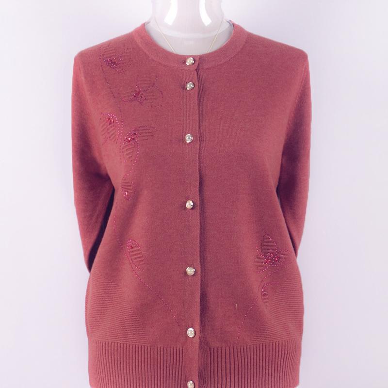 ・年齢: 60歳以上・サイズ: L, XL, XXL, XXXL, XXXXL・柄: チェック・スタイル: ベーシック・ネックライン: クルーネック・カテゴリ: ニットカーディガン・フロント: シングルボタン・カラー: ライトグリーン, レ...