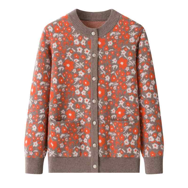 ・カテゴリ: ニットカーディガン・スタイル: 通勤・性別: レディース・対象年齢: 40歳代, 50歳代, 60歳以上・フィット: ルーズ・詳細: ボタン・素材: ウール・中わた素材: ウール・セット形式: 単品・厚さ: 厚手・ネックライン...