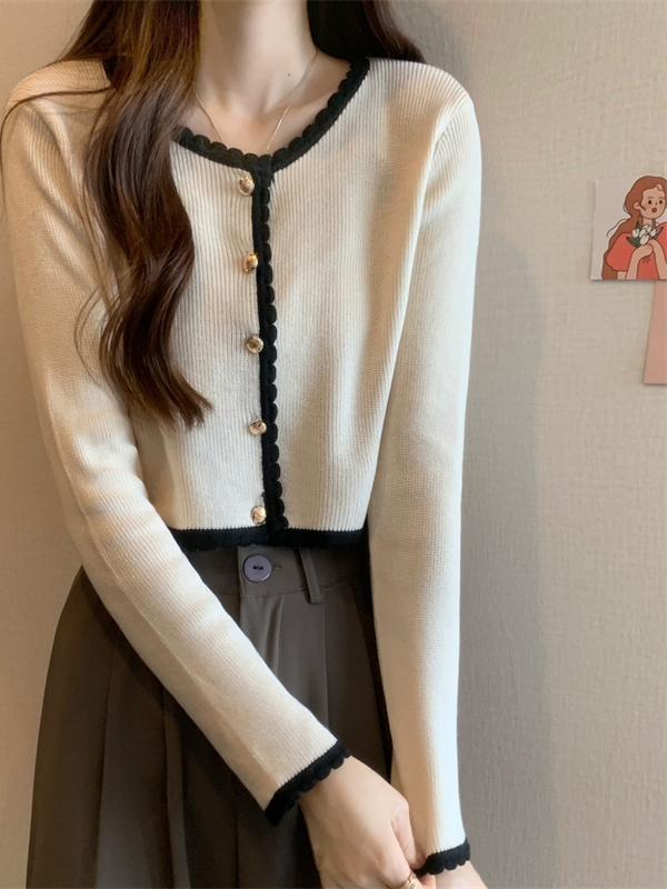 ・スタイル: 通勤風・フィット: ルーズ・柔らかさ: 適度・袖丈: 長袖・サイズ展開: S、M、L・カラー展開: ブラック、アプリコット・袖タイプ: レギュラー・対象: レディース・シーン: デイリー・着用方法: カーディガン・加工: ニッ...