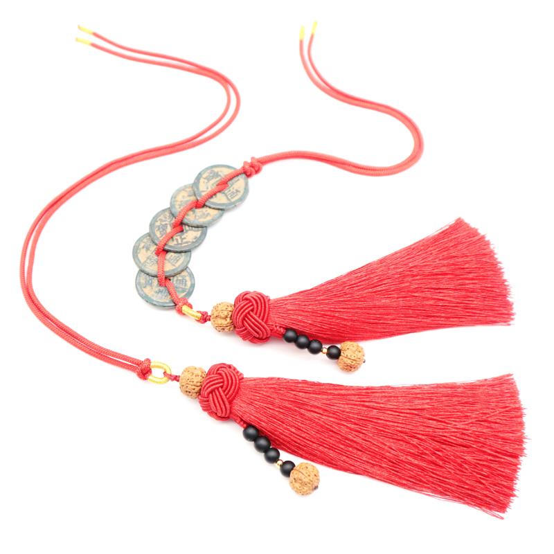 ・素材: 五帝銭、フリンジ・カラー展開: レッド、紺、ダークブラウン、ゴールド、ダークグリーン、ピンク、アンバー、ワインレッド、ブラック、五色