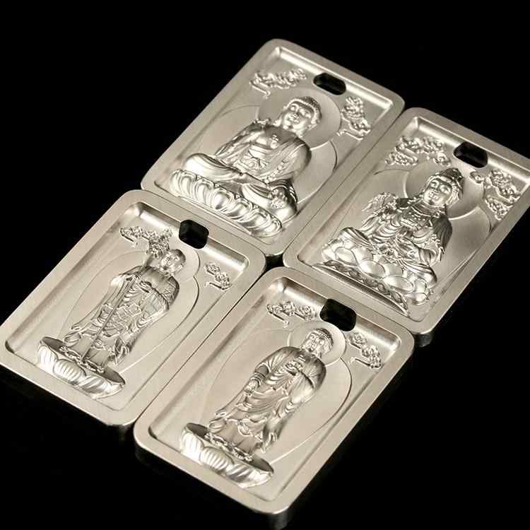 ・素材: チタン鋼・スタイル: エスニック・対象: ユニセックス・カラー: 純チタン原色・展開: 大日如来, 楊柳観音, 阿弥陀仏, 大勢至菩薩, 浄瓶観音, 地蔵菩薩, 四臂観音, 蓮花生大士, 不動明王, 千手観音, 普賢菩薩