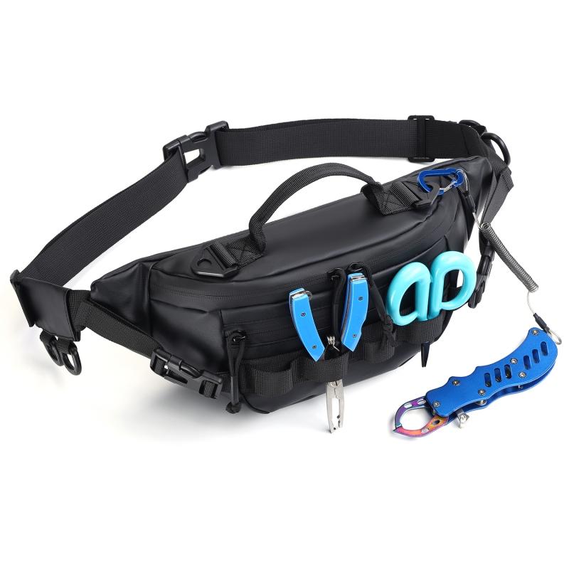 ・サイズ: 30x16x9cm・カラー展開: ブラック、ブラックグレーカモフラージュ・層数: 3層・スポーツ・アウトドア活動: ルアーフィッシング、釣り、キャンプ