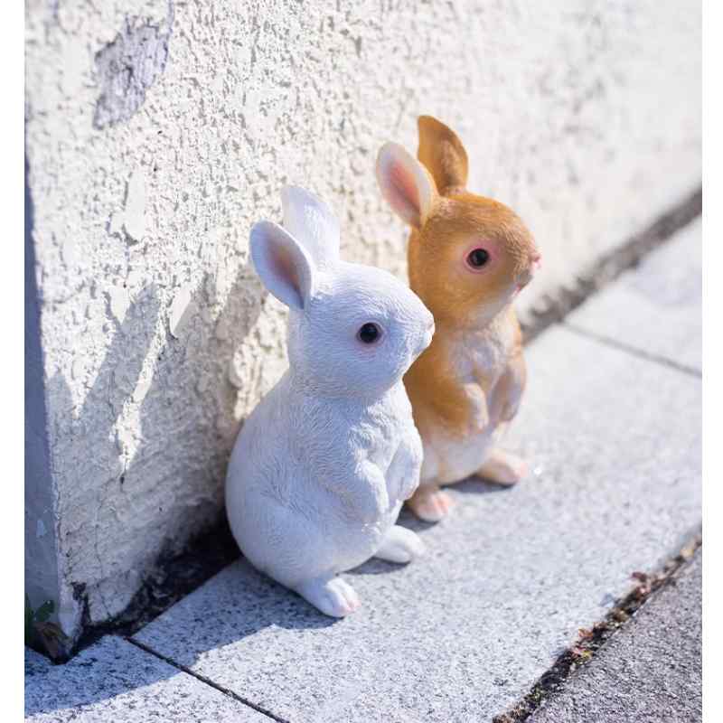・素材: 樹脂・スタイル: カントリー・色展開: 小うさぎペア、白うさぎペア、小白うさぎ(1)、小白うさぎ(2)、うさぎ4匹・置き物タイプ: 置き型