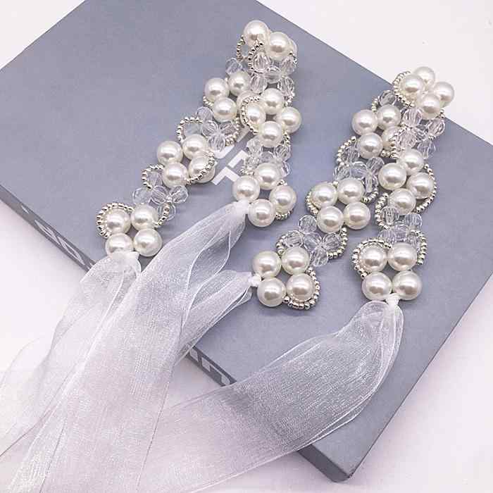 ・スタイル: 韓国式・カラー: 韓国式パールリボン（リボンタイプ）ペア（2本入り）