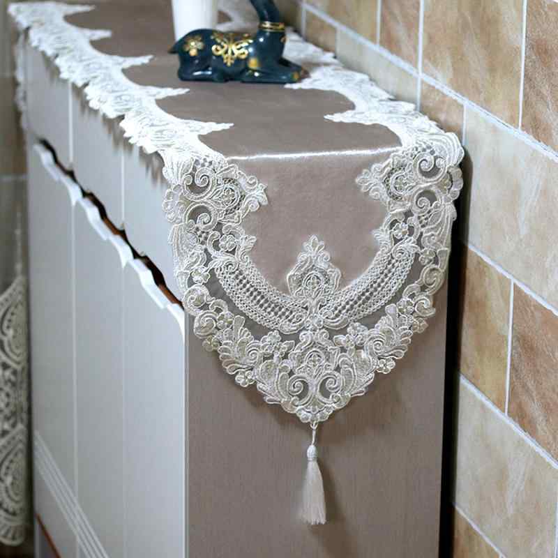 ・素材: レース・スタイル: ヨーロピアン・カラー展開: カーキ, ホワイト, オフホワイト, シルバーグレー, シャンパン・サイズ展開: 37x120cm, 37x150cm, 37x180cm, 37x210cm, 37x250cm, ...