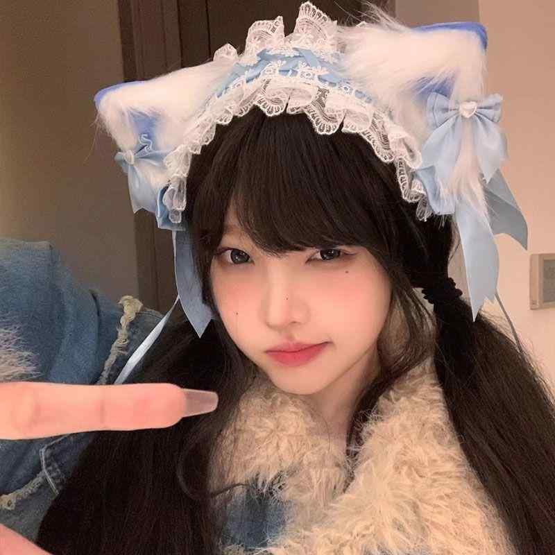 ・スタイル: フェミニン・装飾素材: 未装飾・カラー展開: ブルーレースヘアバンド+猫耳ヘアクリップ1組, ブラックレースヘアバンド+猫耳ヘアクリップ1組, ピンクレースヘアバンド+猫耳ヘアクリップ1組, ブルーヘアクリップ1組, ピンクヘ...