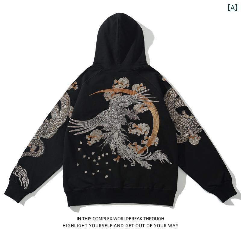・サイズ展開: M, L, XL, 2XL, 3XL・生地分類: スウェット生地・柄: 動物・ネックライン: フード付き・フロント: ジッパー・カラー展開: ブラック・袖タイプ: レギュラー・スタイル: トレンド・基本スタイル: 青春カジュ...