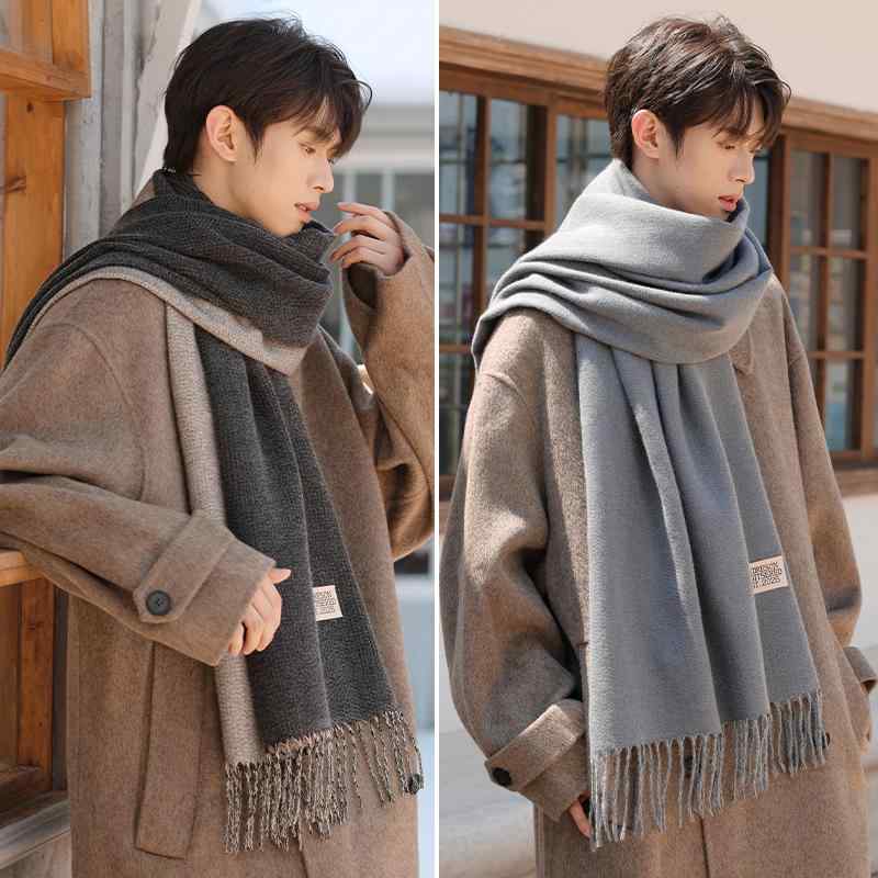・スタイル: 韓国・アイテム: スカーフ・主な素材: フェイク・幅: 68cm・対象: 学生、若者、カップル、親子、成人・長さ: 204cm・形状: 長方形・機能: 保温・柄: 無地・性別: ユニセックス・カラー展開: 麻灰米、中灰灰、黒灰