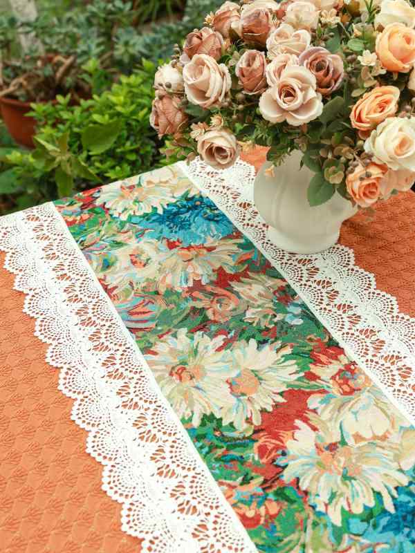 ・スタイル: 田園・主な素材: 化繊・適用シーン: ダイニングテーブル、コーヒーテーブル、テレビボード、シューズラック・柄: 植物花柄・サイズ展開: 35×120cm, 35×140cm, 35×160cm, 35×180cm, 35×20...