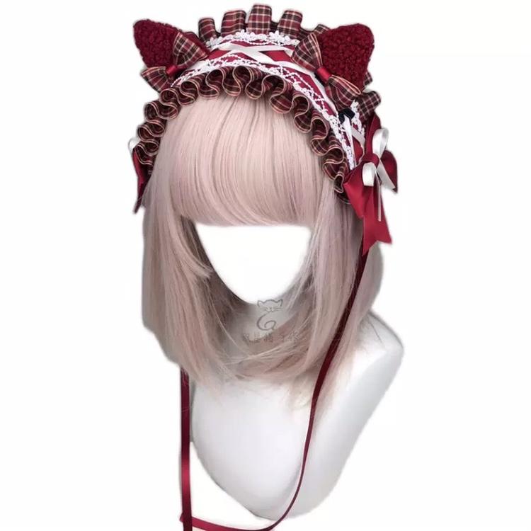 ・素材: サテン・スタイル: ・状態: 新品・ヘアアクセサリーカテゴリ: ヘアクリップ・展開: ワインレッドヘアバンド1＋白耳, ワインレッドヘアバンド1＋ワインレッド耳, ワインレッドヘアバンド2＋白耳, ワインレッドヘアバンド2＋ワイン...