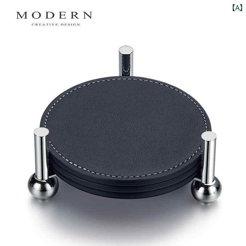 ・スタイル: 中華風・形状: 円形・素材: 本革、金属・カラー展開: ブルー、コーヒー・セット数展開: 3個組、4個組、5個組、6個組