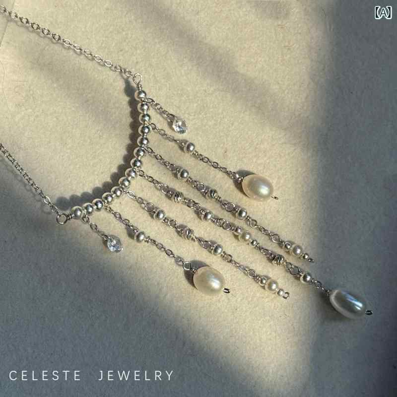 ・スタイル: ・ペンダント素材: 貝パール・商品タイプ: アクセサリー・長さ: 21cm～50cm・チェーンスタイル: クロスチェーン・金属素材: 925シルバー・チェーン素材: シルバー・性別: レディース・延長チェーン: 10cm以下