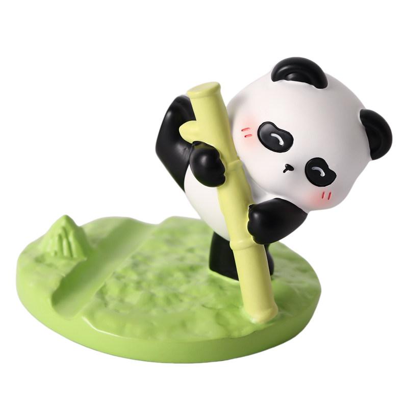 ・スタイル: キャラクター・: パンダ・対象: 友人、同僚・適用シーン: 日常ギフト・適用場所: デスクトップ・機能: スマホスタンド内蔵・タイプ: デスクトップ装飾・素材: 樹脂・工芸: ハンドメイド