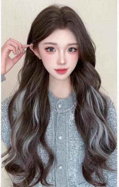 ・効果: ヘアカラー変更・特性: スタイル変更・素材: 耐熱ファイバー・カラー展開: 薄藤色、白茶灰、煙灰藍、桜花粉、北極緑、亜麻金、樹莓粉・サイズ展開: 60cm、50cm