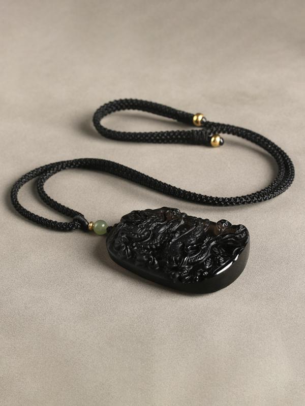 ・スタイル: 世界風・新奇性: 新製品・店舗販売品: 同等品・状態: 新品・素材: 黒・柄: 龍鳳・性別: 男性・カラー展開: 氷種黒龍牌ペンダント（ネックレス付き）、黒龍牌ペンダント（ネックレス付き）