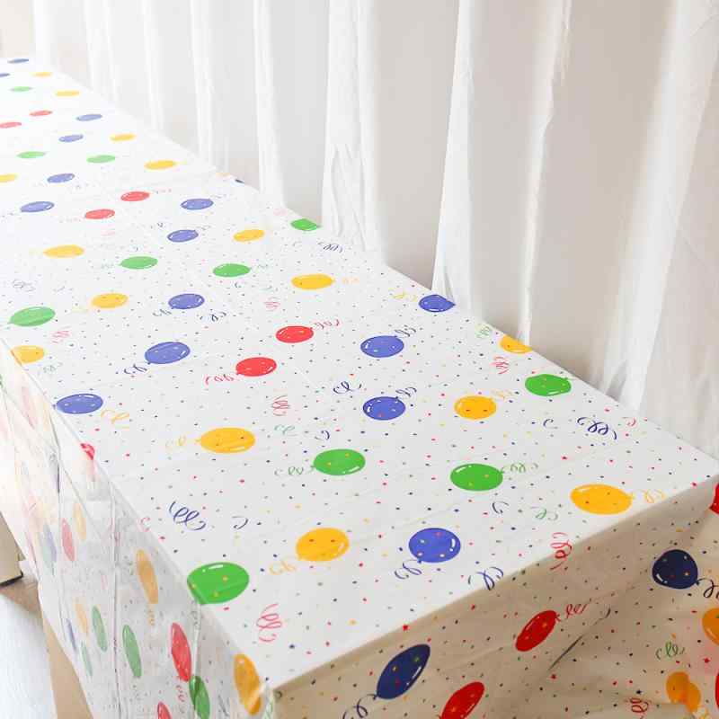 ・カテゴリ: テーブルクロス・タイプ: 会場装飾小道具・素材: 紙・サイズ: 約137×274cm・: 誕生日バルーン、カラフルドット、誕生日英字・イベント: 誕生日