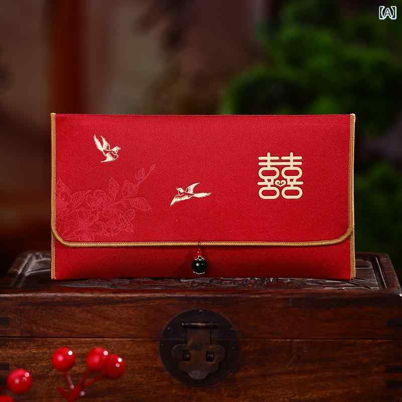 ・素材: 布・使用シーン: 結婚式、誕生日、新築祝い・サイズ: 10.5×19cm・: 龍鳳双喜、比翼双飛、花上双喜、鴛鴦璧合、祥雲福、五福臨門・スタイル: 中華風