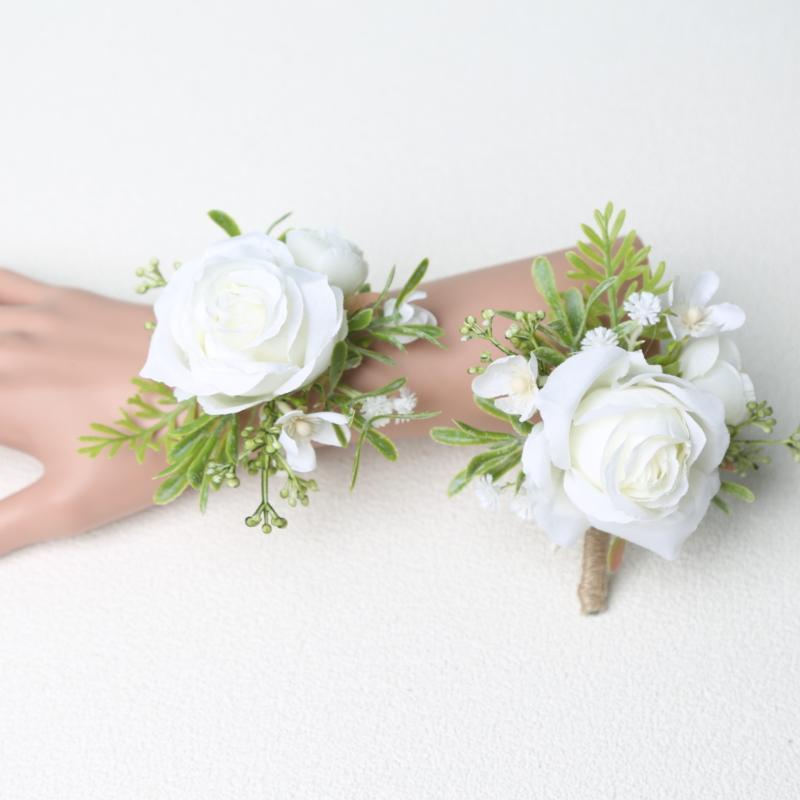 ・素材: フラワー・製法: ハンドメイド・使用シーン: ウェディング・アイテム: リストブーケ、コサージュ・サイズ: 約8×12cm・スタイル: 欧米風・ギフト対象: 家族、友人、パートナー、同僚・適用イベント: クリスマス、バレンタインデ...