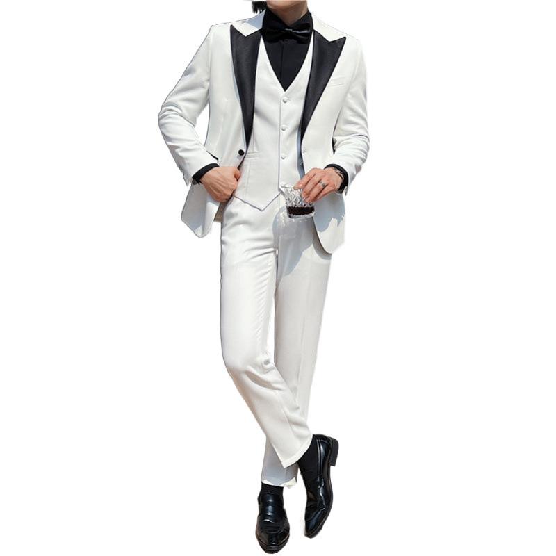 ・フロントボタン: シングル1つボタン・主な素材: レーヨン、アセテート・襟の形: ピークドラペル・フィット感: スタンダードフィット・カラー展開: ホワイト、ブラック・サイズ展開: M、L、XL、2XL、3XL、4XL・スタイル: ビジネス