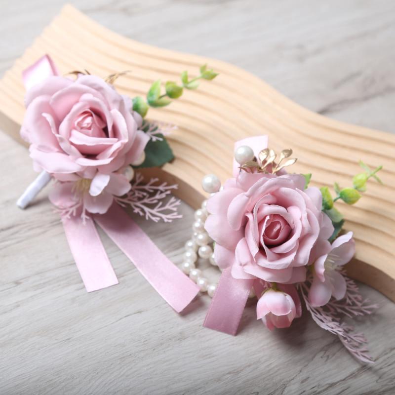 ・カテゴリ: コサージュ、リストレット・素材: 布地・加工: ハンドメイド・スタイル: 欧風・利用シーン: ウェディング・カラー展開: ブルー、ピンクパープル・サイズ: 8×12cm、8×13cm