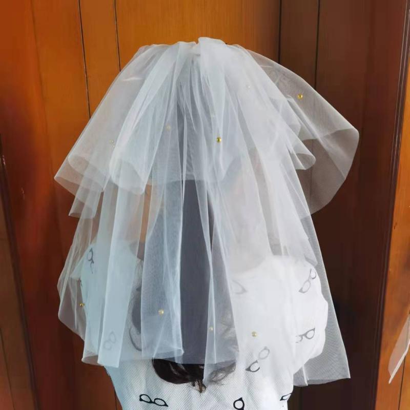 ・カテゴリ: ヘッドドレス・スタイル: ナチュラル・タイプ: レディース・仕様: 2層式・素材: チュール・装飾: ビーズ・カラー: ホワイト・用途: 結婚式、誕生日、旅行記念、お祝い