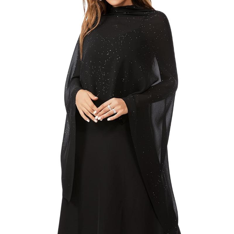 ・カテゴリ: ショールアクセサリー・素材: シフォン・カラー展開: ブラック、オフホワイト、ネイビー、ホワイト