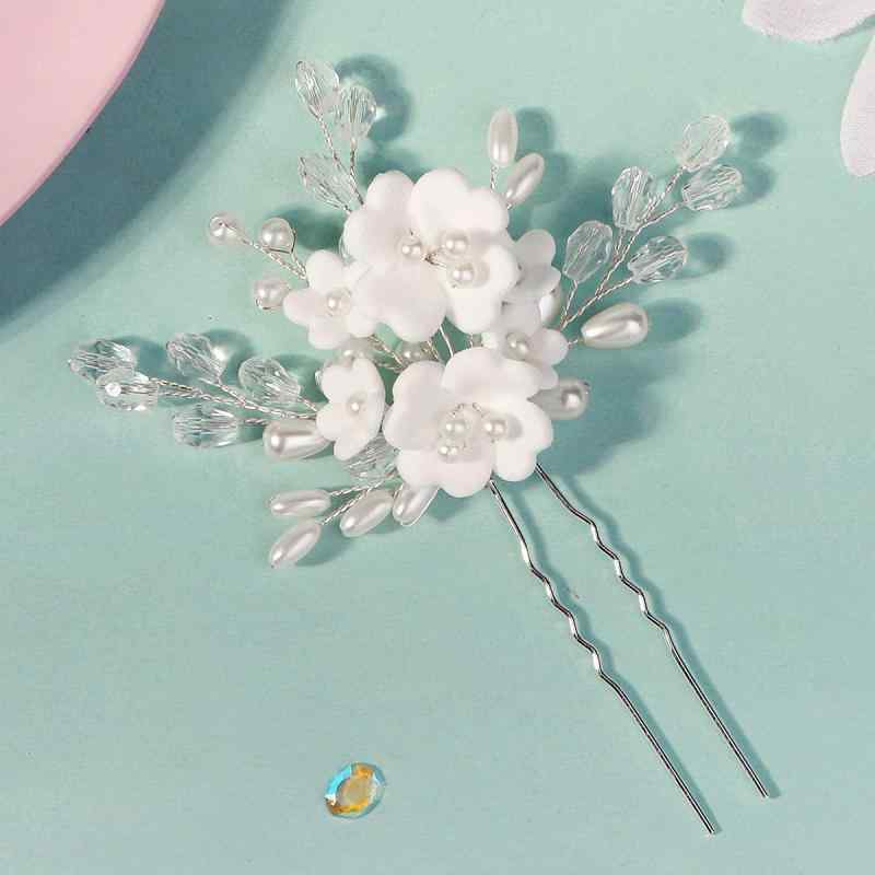 ・カテゴリ: ヘアアクセサリー・スタイル: ナチュラル・素材: 粘土・: 花卉・流行要素: クリスタルビーズ、フェイクパール、U字型ヘアピン・利用シーン: 結婚式、誕生日、旅行記念、祝日、休暇、写真撮影、演出、贈り物