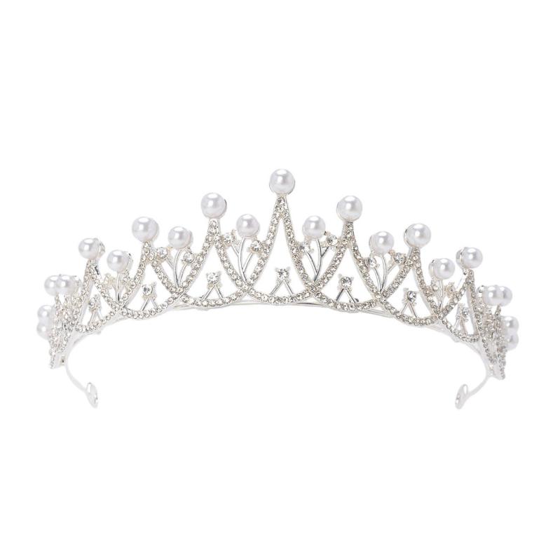 ・カテゴリ: ヘアアクセサリー・タイプ: レディース・スタイル: 韓国、ブライダル・素材: 金属、合金・: クラウン・装飾: ラインストーン、フェイクパール・カラー: シルバー、ホワイト、オフホワイト・用途: ウェディング、誕生日、記念日、ギフト