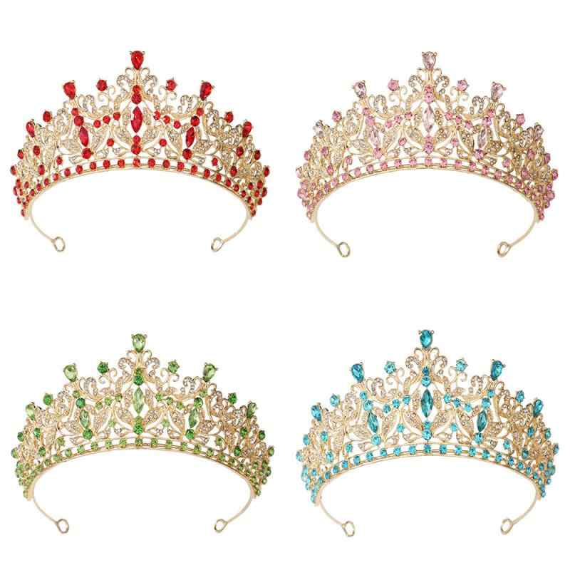 ・カテゴリ: ヘッドドレス・スタイル: 欧米風・素材: 合金・純度: KCゴールド・タイプ: レディース・: クラウン、バロック・加工: メッキ加工・装飾: ピンククリスタル・カラー展開: シルバー（ホワイトクリスタル）、シルバー（ABクリ...