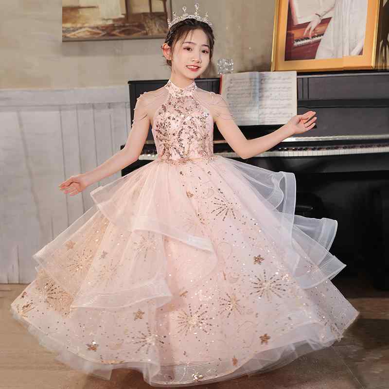 ・カテゴリ: 子供用ドレス・対象年齢: 3〜8歳（100〜140cm）・性別: 女の子用・加工: プリーツ、コーティング、シャーリング、酵素洗い・要素: レース、リボン、プリント、チュール、ホルターネック・スタイル: プリンセス・主な素材:...