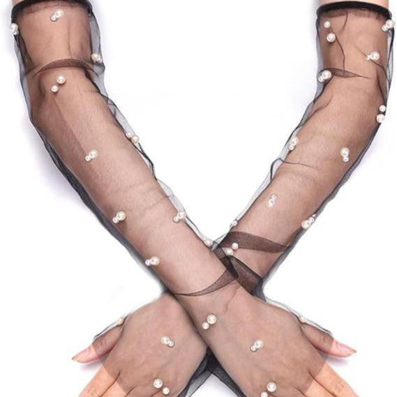 ・対象: 女性・機能: 装飾・カラー: ホワイト、ブラック・素材: チュール・スタイル: ロング、フィンガーレス・: